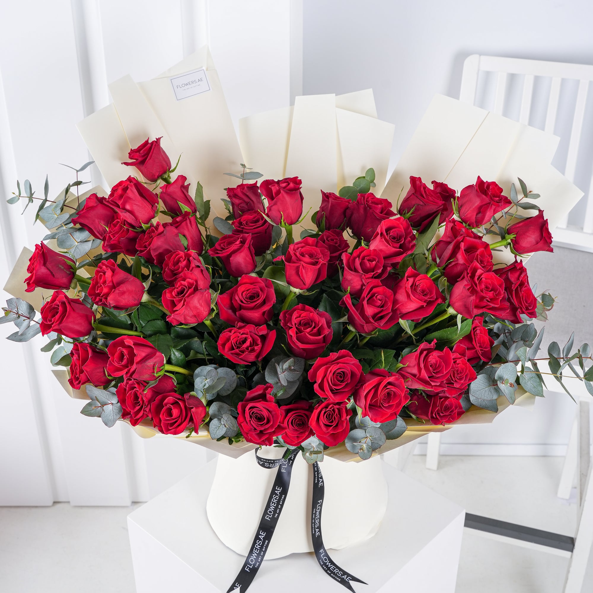 50 Red Roses | Free Same-Day Delivery to all Emirates - Flowers.ae