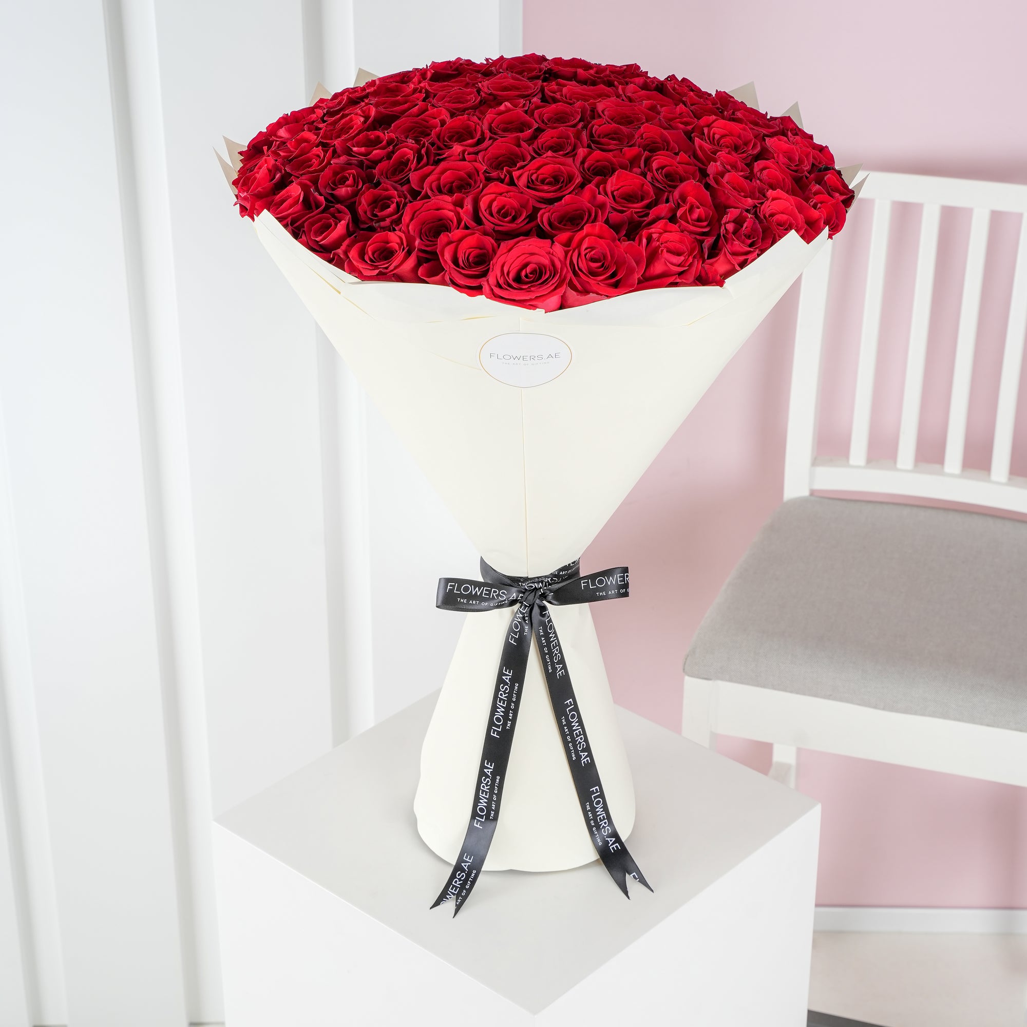 100 Red Roses | Flower Delivery to Dubai, Abu Dhabi, UAE - Flowers.ae