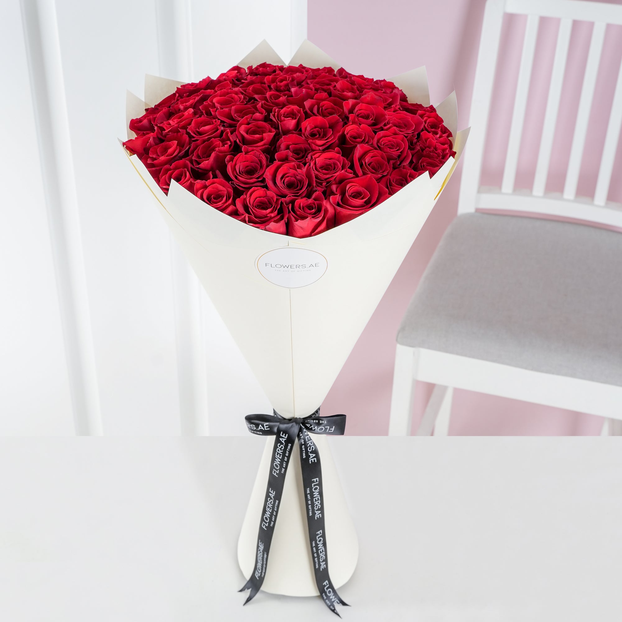 50 Red Roses - Free Same-Day Delivery to all Emirates - Flowers.ae