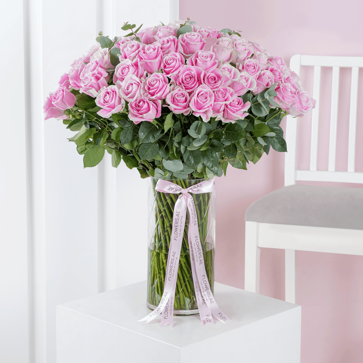 50 Pink Roses | Free Same-Day Delivery to all Emirates - Flowers.ae